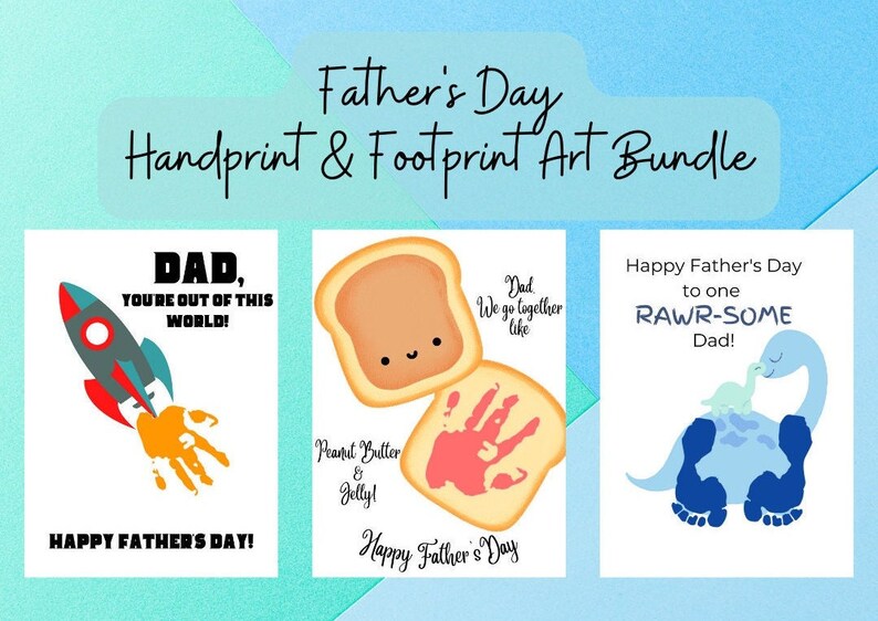 Father's Day Craft Bundle Father's Day Footprint Art - Etsy