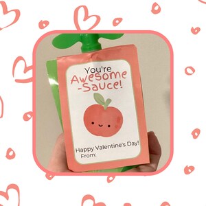 Applesauce Pouch Valentine's Day Tags | Printable Gift Tag for ...