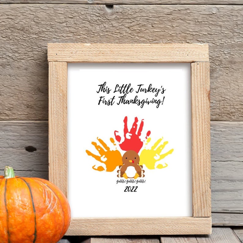 My First Thanksgiving Turkey Footprint Art Craft Printable - Etsy