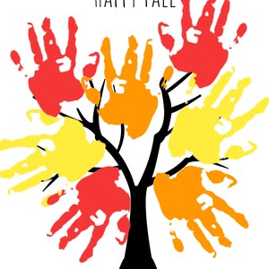 Happy Fall Footprint Craft | Fall Handprint Craft | Fall Tree Footprint ...