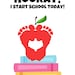 Back to School Apple Handprint Art Printable | Back to School Footprint ...