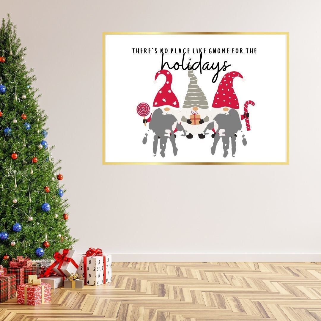 Christmas Handprint Printable Christmas Gnome Handprint Art There's No ...