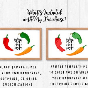 Hot Pepper Footprint Art | Colorful Pepper Footprint Craft | Cinco De ...