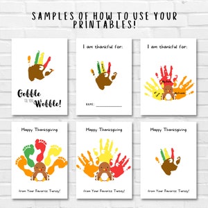 Thanksgiving Turkey Handprint Art Printable Craft Bundle | Thankful ...