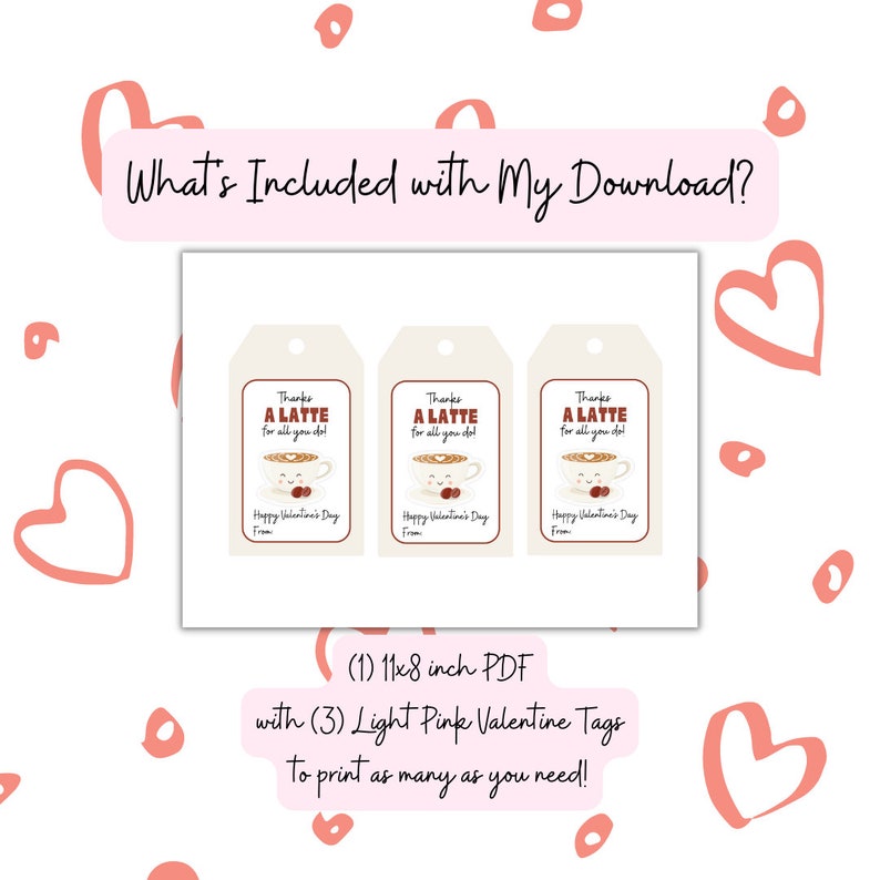 Valentine's Day Tags for Teacher | Printable Gift Tag for Valentine's ...