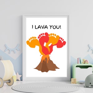 I Lava You Volcano Handprint Art | Volcano Footprint Art | Science ...