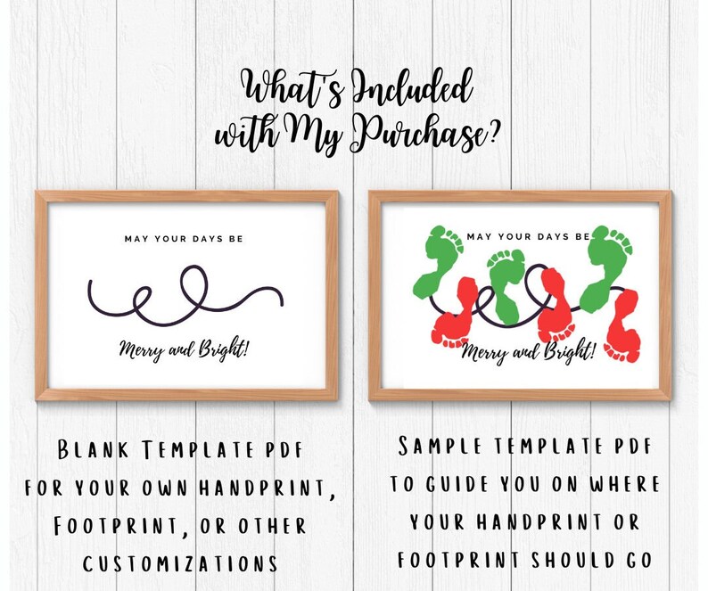 Christmas Lights Handprint and Footprint Art Printable Merry - Etsy