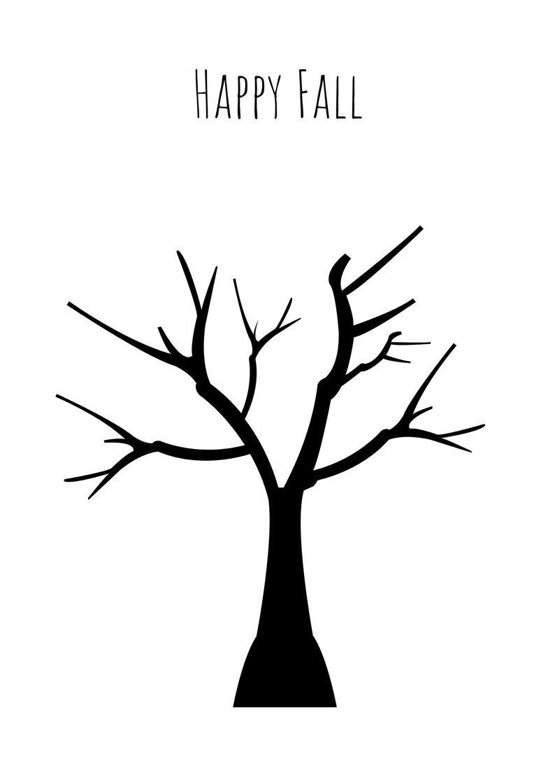 Happy Fall Handprint Art Printable Fall Tree and Leaves Kids - Etsy