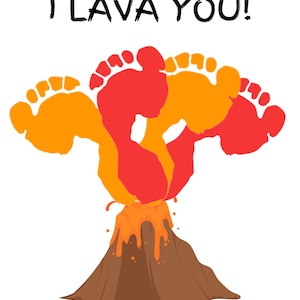 I Lava You Volcano Handprint Art | Volcano Footprint Art | Science ...