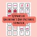 Valentine's Day Memory Game Printable Card Matching Game - Etsy