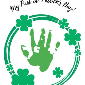 St. Patrick's Day Handprint Art Printable | St. Patrick's Day Footprint ...