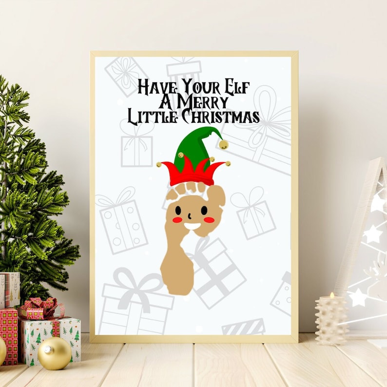 Have Your Elf A Merry Little Christmas Footprint Art Printable - Etsy