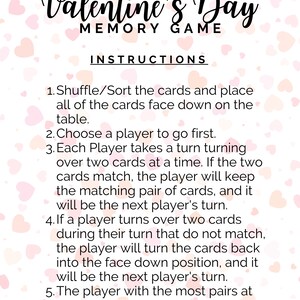 Valentine's Day Memory Game | Printable Card Matching Game for Kids ...