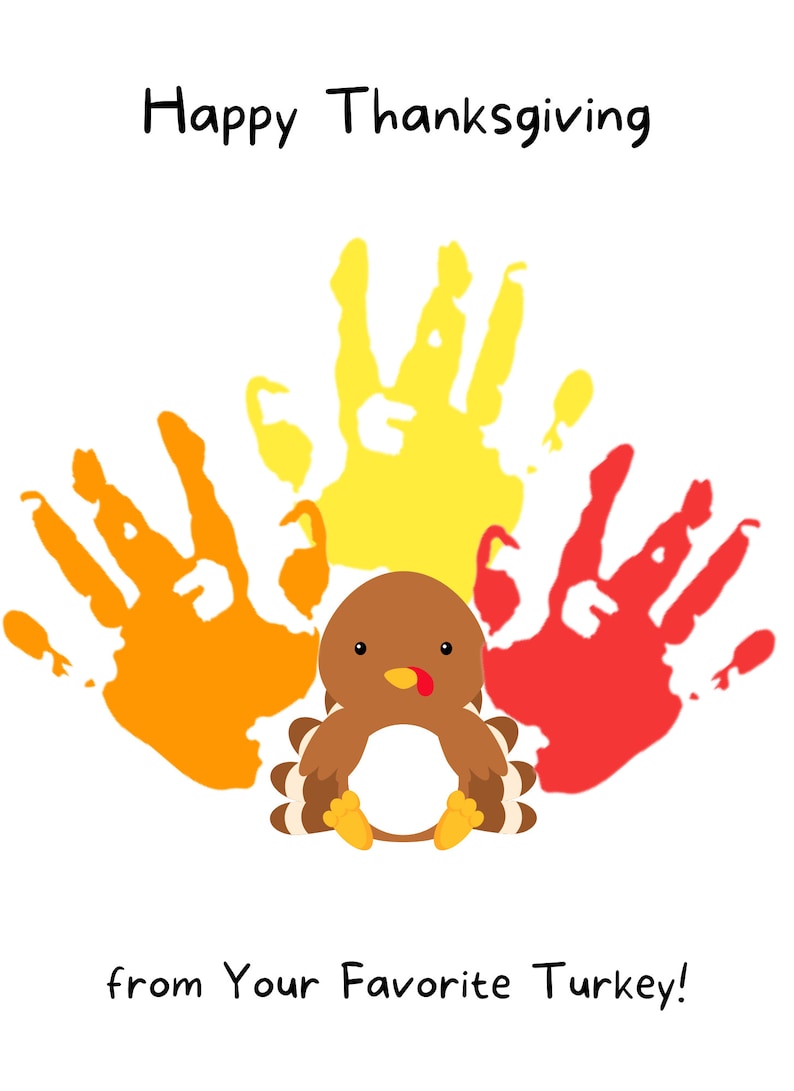 Thanksgiving Turkey Handprint Art Printable Craft Bundle - Etsy