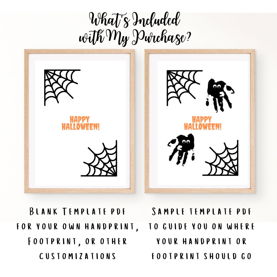 Happy Halloween Spider Handprint Art Printable | Spider Kids Handprint ...
