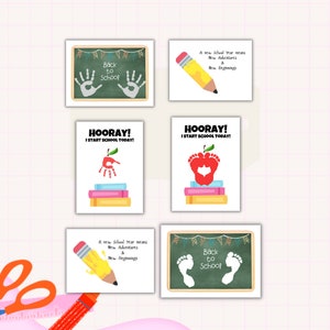 Back to School Handprint Art Bundle | School Footprint Craft | First ...