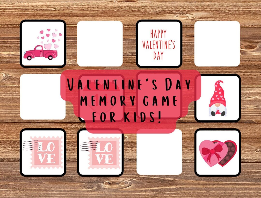 Valentine's Day Memory Game Printable Card Matching Game - Etsy