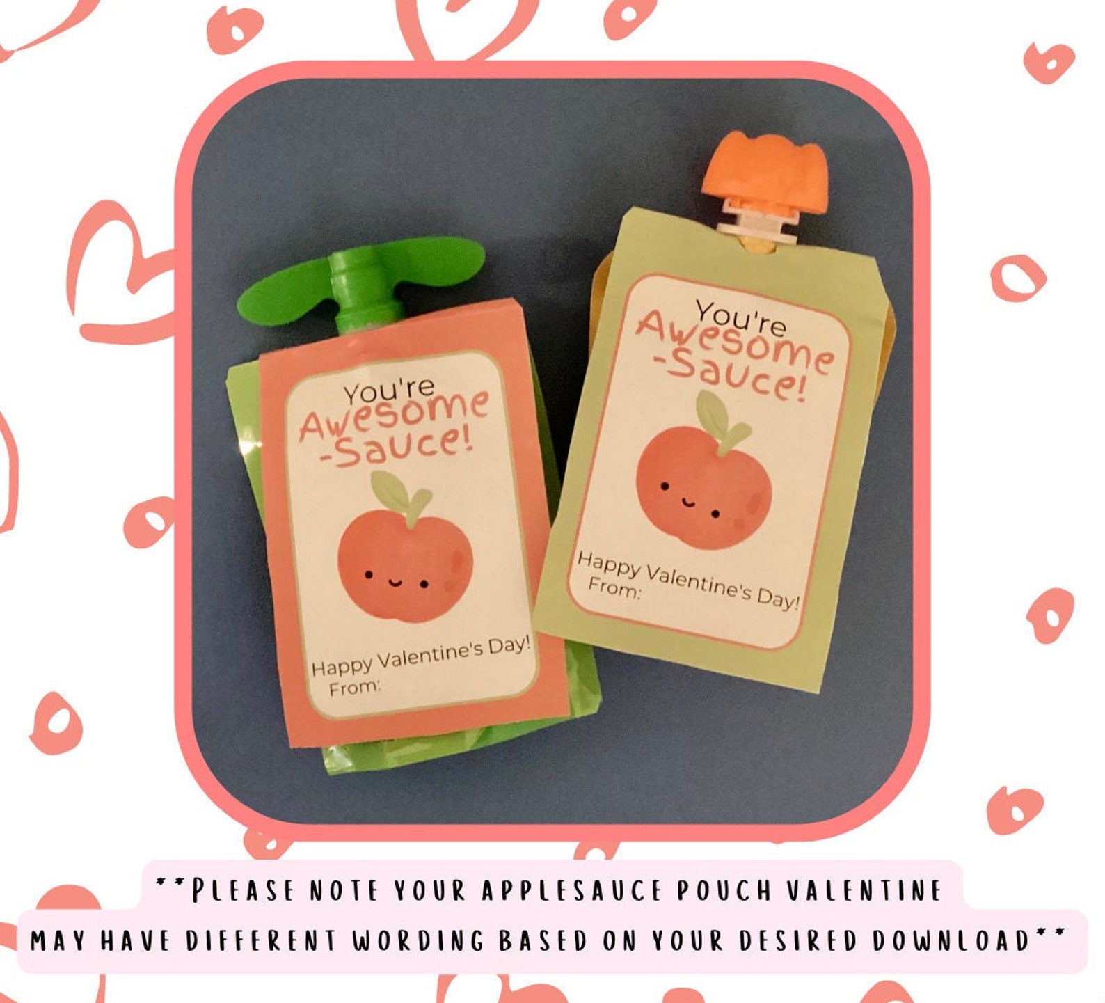 Applesauce Pouch Valentine's Day Tags | Printable Gift Tag for ...