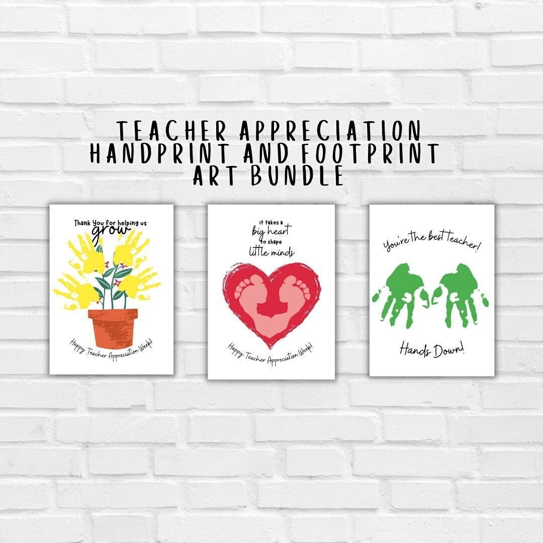 Teacher Appreciation Footprint Art Bundle | Teacher Appreciation ...