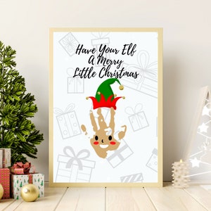 Have Your Elf A Merry Little Christmas Footprint Art | Christmas Elf ...