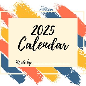 Handprint Calendar 2025 | Footprint Art Calendar | 2025 Calendar ...