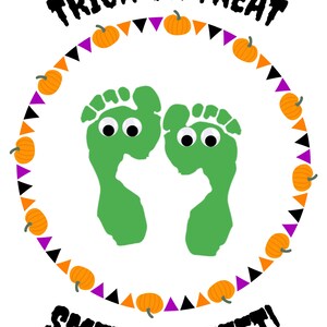 Trick or Treat Smell My Feet Footprint Art Printable | Halloween ...