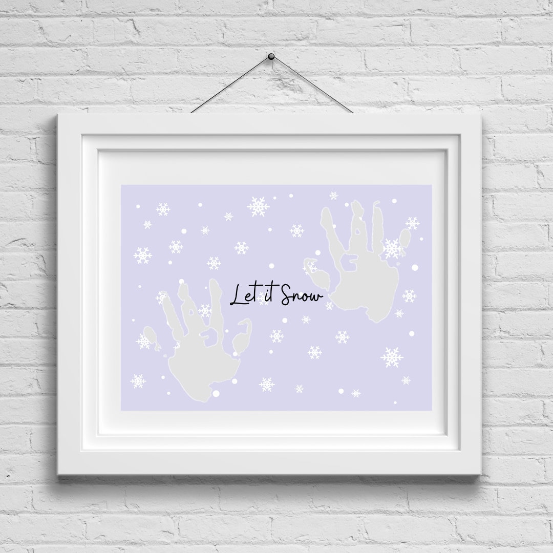 Let It Snow Handprint Craft Let It Snow Footprint Art Snowflake ...
