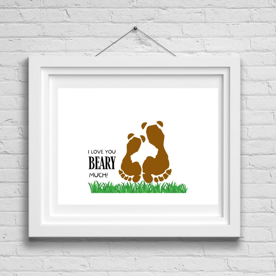 I Love You Beary Much Footprint Art Mama Bear Baby Bear - Etsy