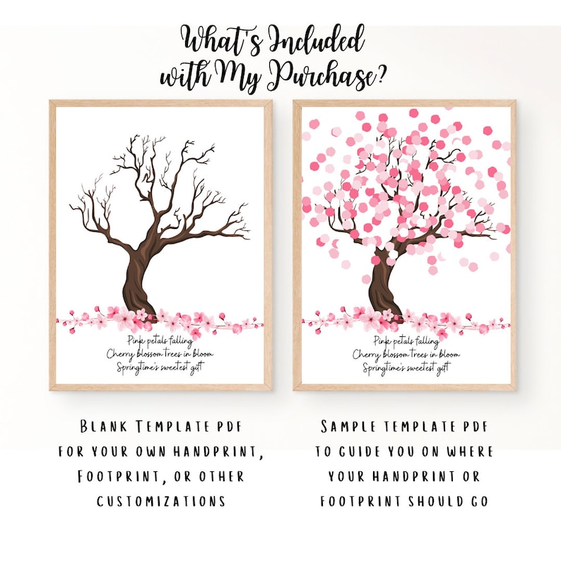 Cherry Blossom Fingerprint Art Spring Fingerprint Art - Etsy