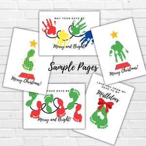 Christmas Handprint Art Printable Bundle | Christmas Footprint Art ...
