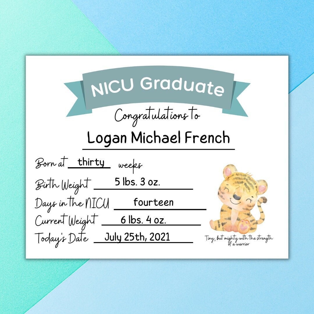 NICU Graduate Certificate | NICU Certificate | NICU Graduate Sign ...