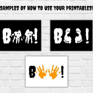 Halloween BOO! Handprint Art Printable | Halloween Ghost Footprint Art ...