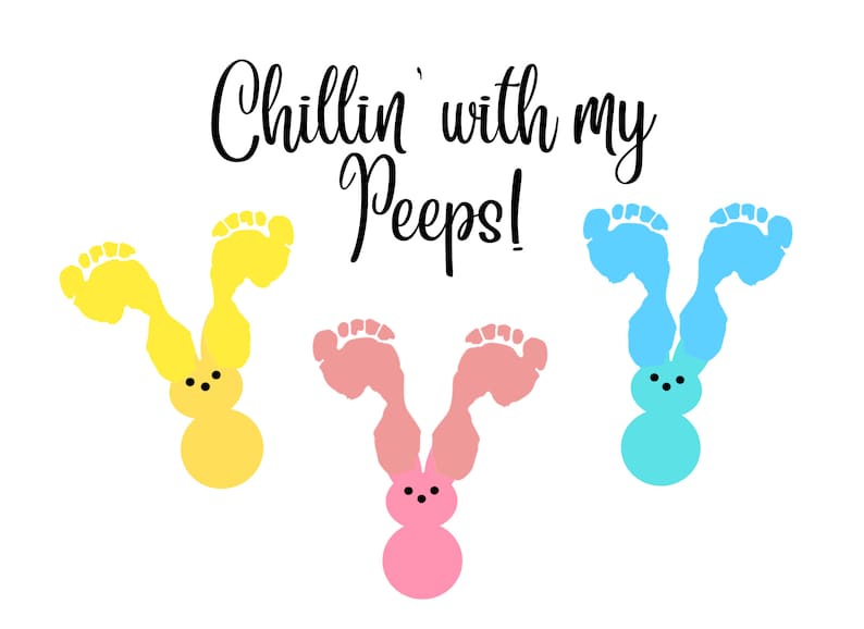 Happy Easter Footprint Art | Chillin With My Peeps Footprint Craft for ...