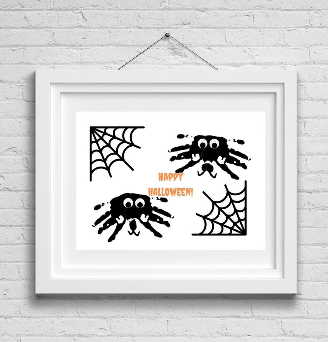Happy Halloween Spider Handprint Art Printable Halloween - Etsy