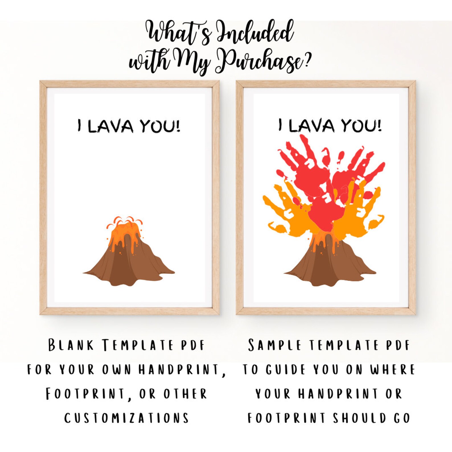 I Lava You Volcano Handprint Art | Volcano Footprint Art | Science ...