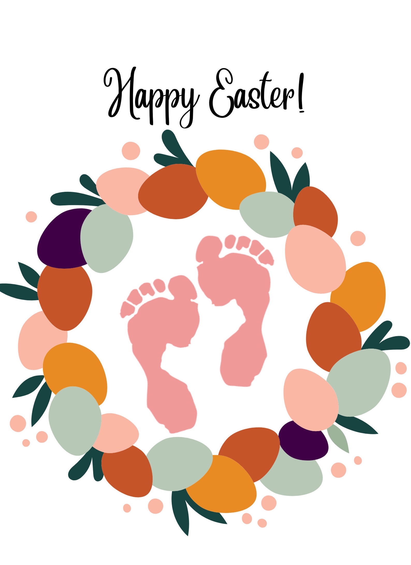 Happy Easter Handprint Printable | Easter Footprint Art | Easter ...