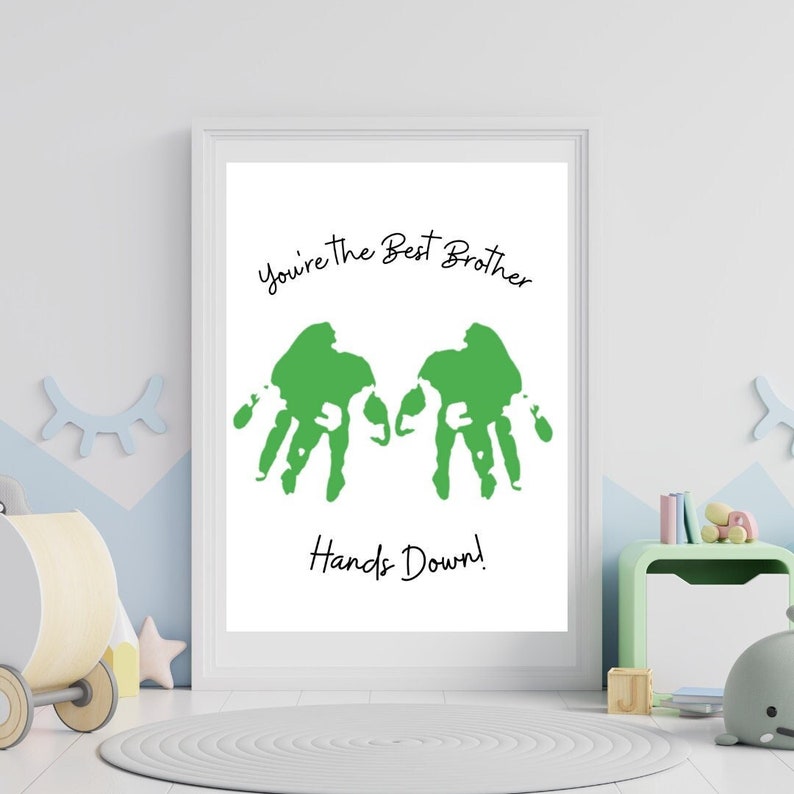 Best Brother Handprint Art Best Brother Ever Hands Down - Etsy