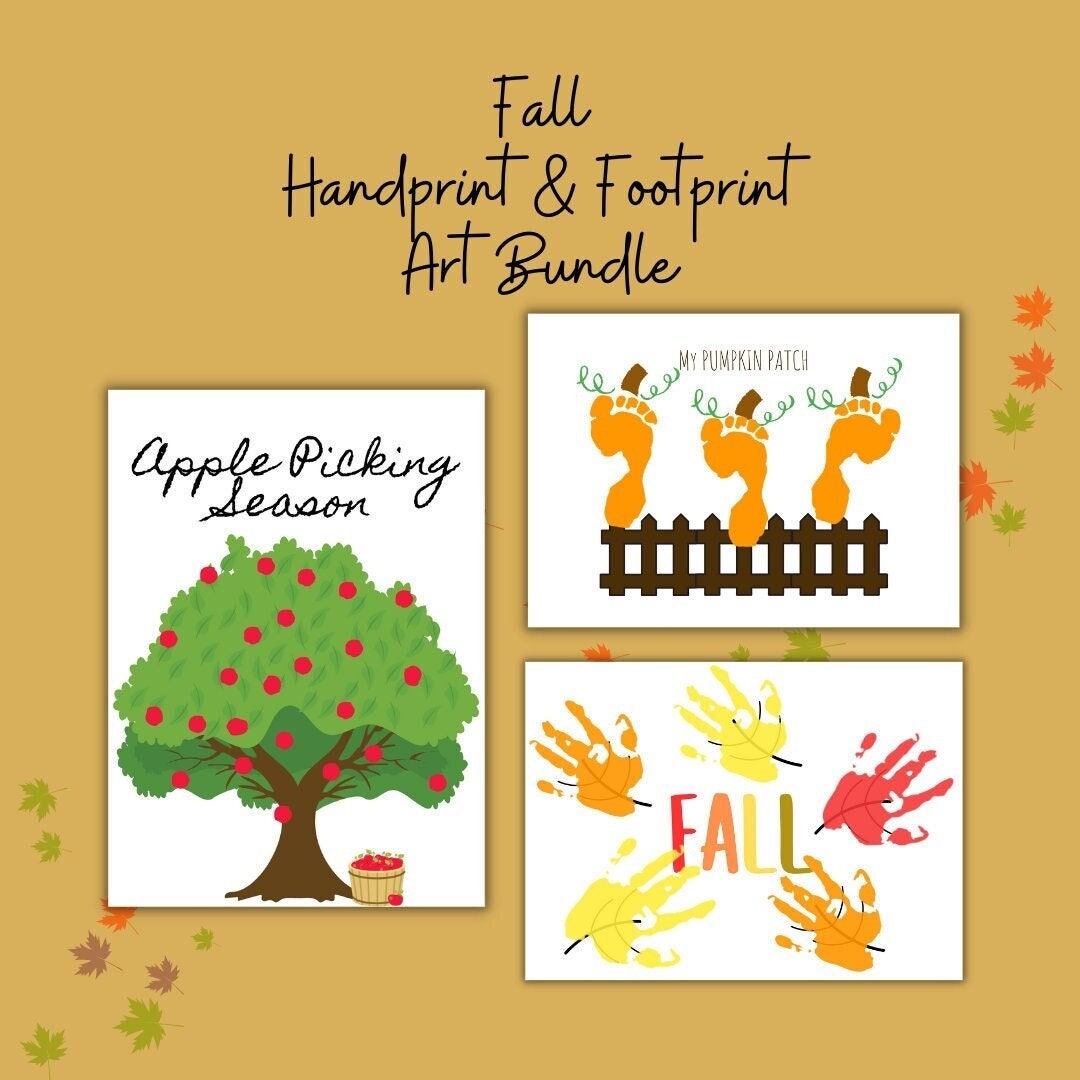 Fall Footprint Craft Bundle | Fall Handprint Craft | Autumn Footprint ...