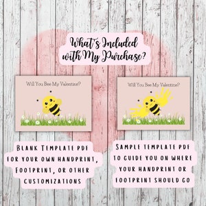 Will You Bee My Valentine Handprint Art Printable | Valentine's Day ...