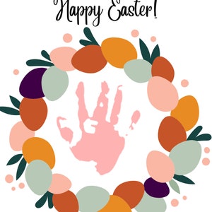 Happy Easter Handprint Printable | Easter Footprint Art | Easter ...