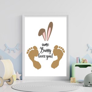 Some Bunny Loves You Footprint Art | Easter Bunny Footprint Craft ...