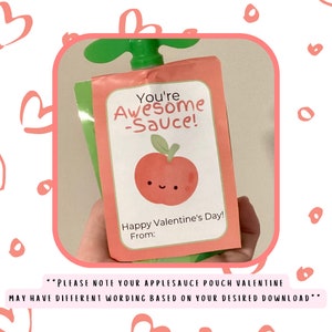 Applesauce Pouch Valentine's Day Tags | Printable Gift Tag for ...