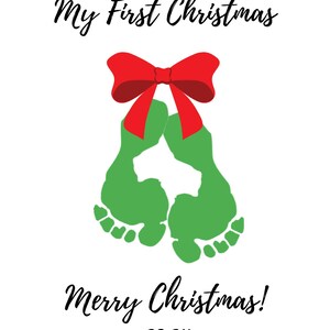 My First Christmas Footprint Art Printable | Mistletoes Christmas ...