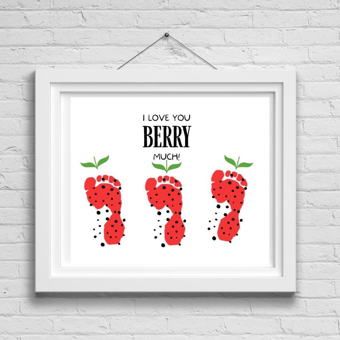 I Love You Berry Much Footprint Art | Berry Footprint Craft ...