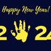 2024 Happy New Year Handprint Art Printable 2024 New Year Footprint ...