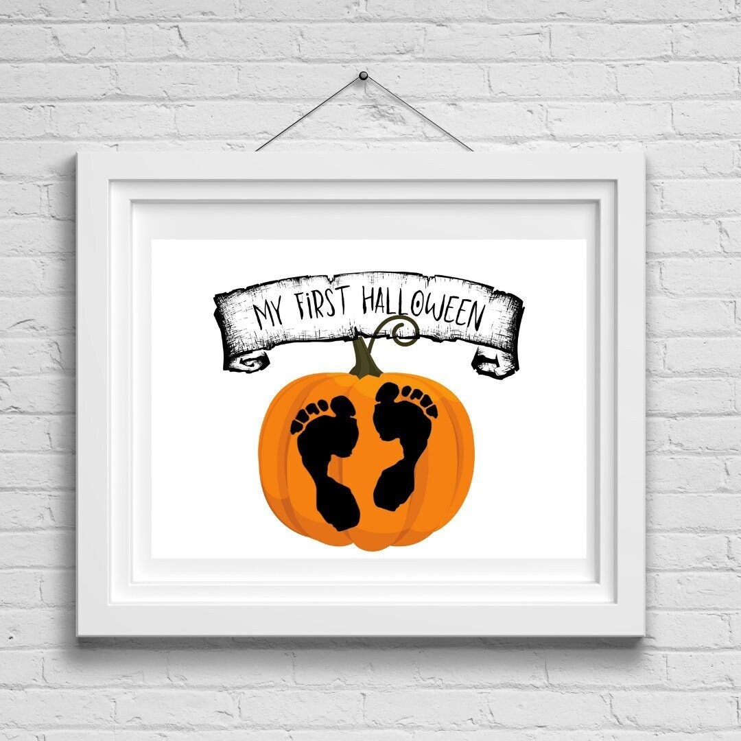 My First Halloween Footprint Art | Halloween Footprint Craft ...