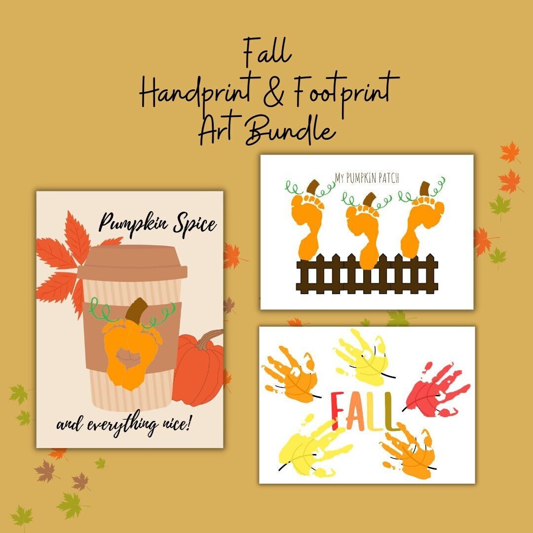 Fall Footprint Craft Bundle Fall Handprint Craft Autumn Footprint Art ...