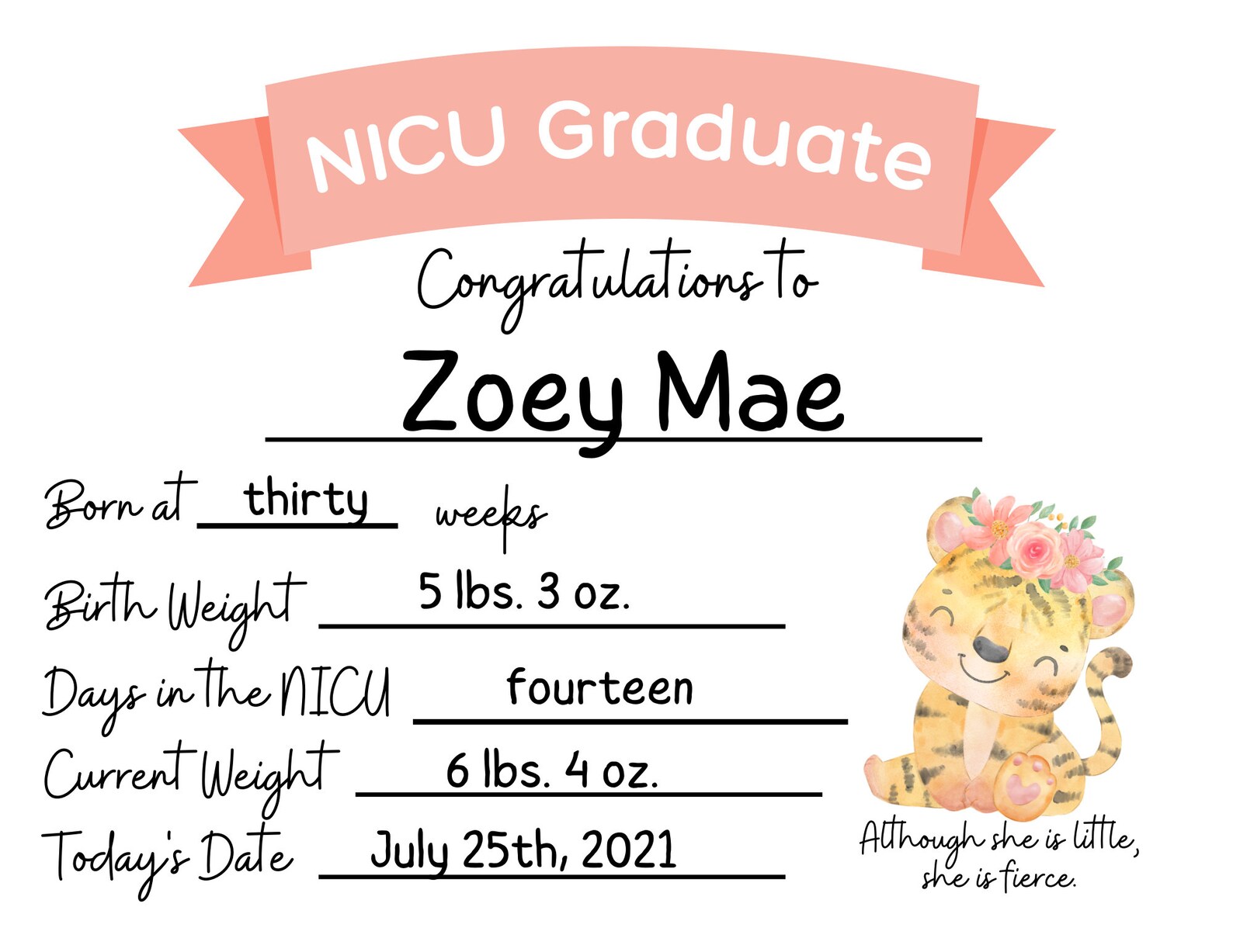 NICU Graduate Certificate | NICU Certificate | NICU Graduate Sign ...