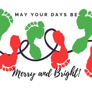 Christmas Lights Handprint and Footprint Art Printable | Merry and ...