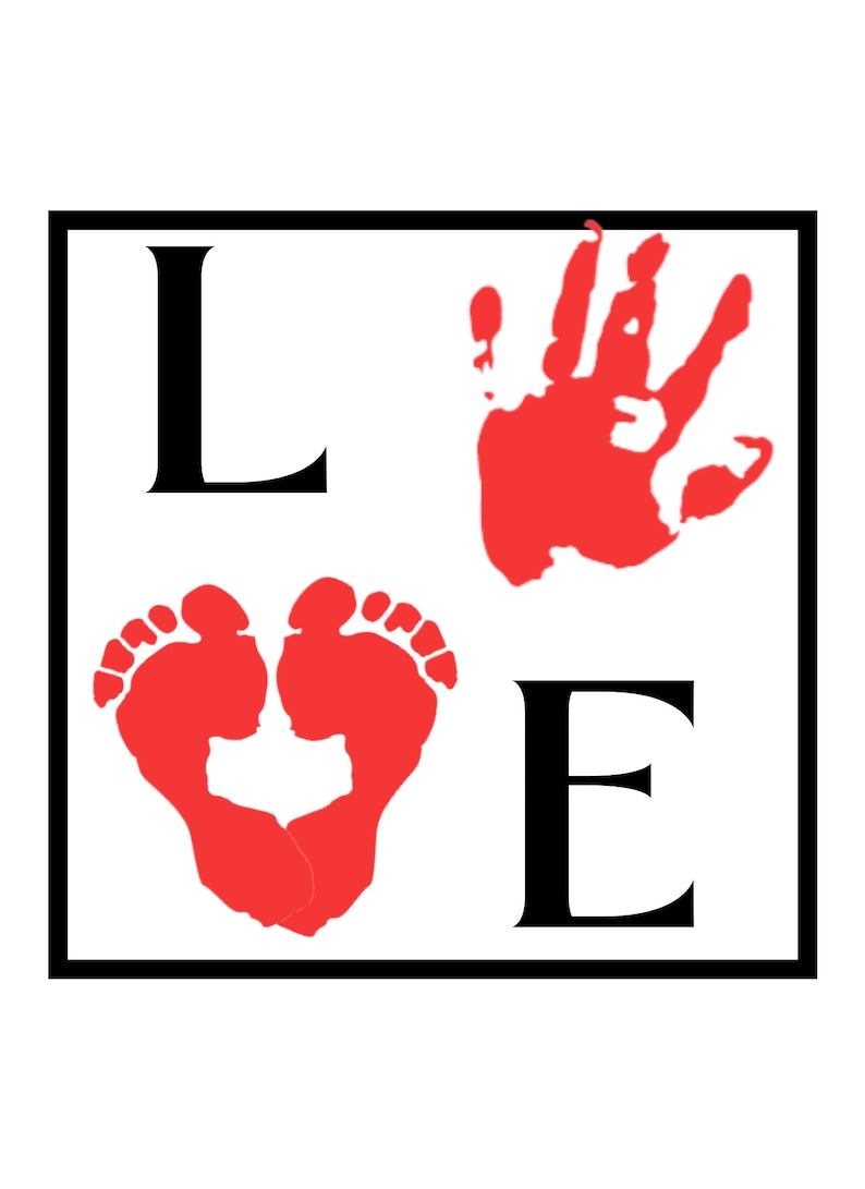 LOVE Handprint Printable and Footprint Art Footprint Craft - Etsy